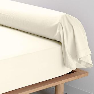 Pizuna Coton Peigné Traversin 45x145 cm 2 Pièces Ivoire Neuf, 100% Coton Longue Tige 400 Fils Armure Satin (Taie doreiller dhôtel Douce Ivoire Neuf)