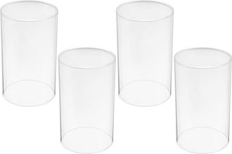 BESPORTBLE 4 Stücke Windlichtgläser Teelichtgläser Kerzenhalter Windlicht Gläser Glaszylinder Ersatzglas ohne Boden Offenes für Kerzen Tischdeko Wohnzimmer Schla