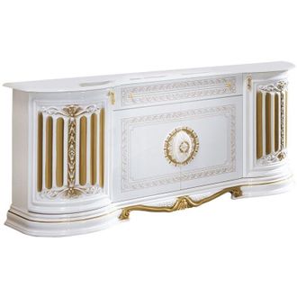 Les Tendances Buffet 4 portes 1 tiroir bois laqu&eacute; vernis laqu&eacute; brillant et dor&eacute; Lesly 168cm