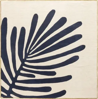 Madura Tapis De Sol Tropi Ecru et indigo - JAUNE