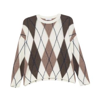 Majestic Filatures Argyle Rundhals-Pullover - - Knitwear - Damen - Beige - M