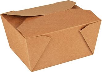 Papstar 50 Lunchboxen, Pappe Pure 750 ml 6,3 cm x 9 cm x 11,3 cm braun, Sie erhalten 50 St&uuml;ck