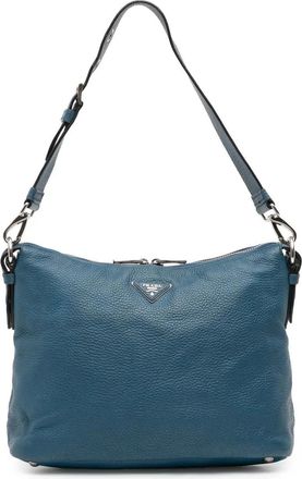 Prada Hobo Bags - Vitello Daino Shoulder Bag - Gr. unisize - in Blau - für Damen