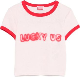 Kenzo Femme, Tops, Rose, Taille: 36 FR Graphic Ringer T-Shirt