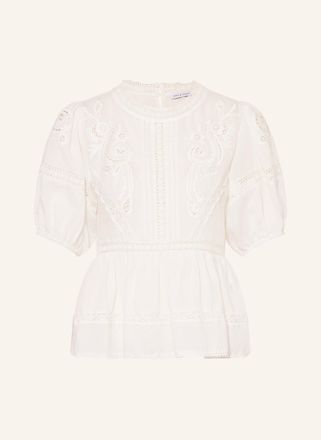 Mrs & Hugs Mrs & Hugs Blusenshirt Aus Lochspitze weiss