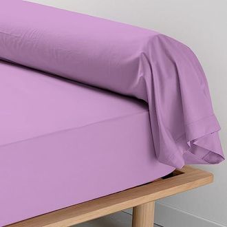 Pizuna Coton Peign&eacute; Traversin 45x145 cm 2 Pi&egrave;ces Lavande poussi&eacute;reuse, 100% Coton Longue Tige 400 Fils Armure Satin (Taie doreiller dh&ocirc;tel Douce Lavande pous