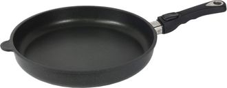 AMT Gastroguss Bratpfanne 32 cm Ø, 5 cm hoch, abnehmbarer Stiel, induktionsgeeignet, Lotan Antihaft-Veredelung, Gusspfanne (Aluguss), AMZN-I-532-Z20B