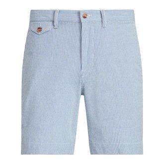 Ralph Lauren Homme, Shorts, Bleu, Taille: W40 8-Inch Stretch Straight Seersucker Short