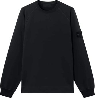 Stone Island Homme, Sweatshirts et sweats &agrave; capuche, Bleu, Taille: S SweaT-shirt en molleton de coton stretch