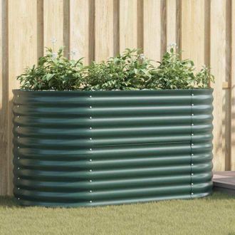vidaXL Jardini&egrave;re sur&eacute;lev&eacute;e Vert 160 x 80 x 81 cm Acier Vidaxl