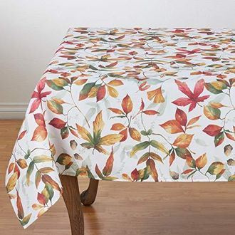 Saro Lifestyle 5050.M70S Feuilles Collection Soft-Toned Polyester Tablecloth With Fall Leaves Design, 70, Multi