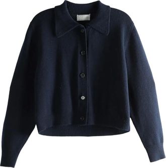 Margaret Howell cardigan boutonné à col - Bleu