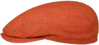 Stetson Casquette Plate d´Ete Belfast Homme - Made in The EU en Lin Gavroche avec Visiere Ete Printemps-ete - 56 cm Orange-roughe