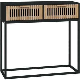 vidaXL Table console noir 80x30x75 cm bois ding&eacute;nierie et fer Vidaxl