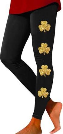 Generic Legging tendance pour la Saint-Patrick 2026 pour femme - Imprimé décontracté - Slim Élastique - Pantalon long (21), Noir, XXL