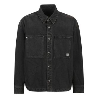 Wooyoungmi Schwarzes Hemd mit Knopfleiste und Logopatch - - Shirts - Herren - Schwarzk - L