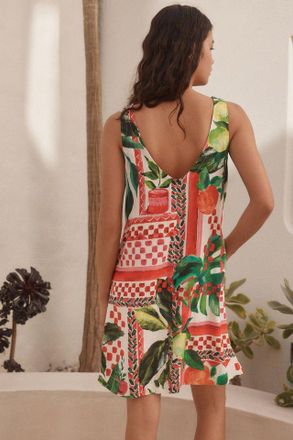 Next A-Linien-Kleid Mini-Etuikleid mit Leinenanteil, Kurzgr&ouml;&szlig;e (1-tlg)