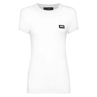 Philipp Plein Femme, Tops, Blanc, Taille: 42 FR Modal T-Shirt Pure Round Neck SS