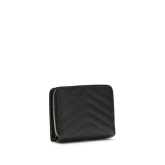 Saint Laurent Womens Black Calf Leather Bos Taurus Wallet