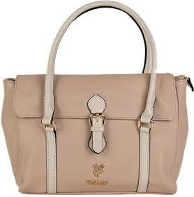 HARVEY MILLER POLO CLUB Polo Club Sac Shopping Ligne Dreamer, Cuir Synthétique Bicolore, Fermeture Aimant Rabat et Zip, Dimensions 22 x 13 x 31 cm Art. 002, Nude, 22X13X31