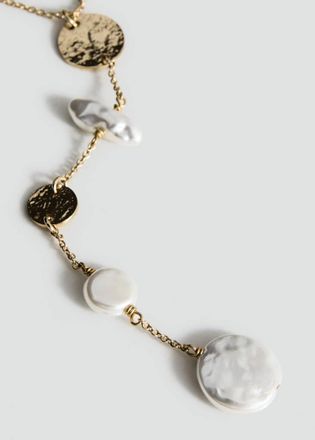 Mango Collier pendentifs perles or - Femme - Taille unique - MANGO