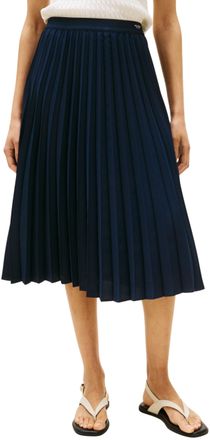 Tommy Hilfiger Damen Rock Fluid Pleated Pull On Midi Faltenrock, Blau (Dark Night Navy), 40