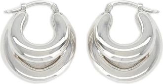 Panconesi Femme, Accessoires, Gris, Taille: ONE Size Layered Hoop Earrings