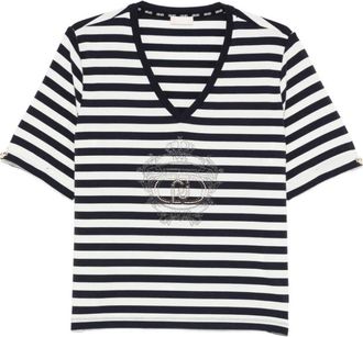 Liu Jo Femme, Tops, Multicolore, Taille: 44 FR T-shirt &agrave; rayures col en V