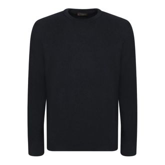 Zanone Wabenstrick Pullover mit Rundhalsausschnitt - - Knitwear - Herren - Blau - 2XL