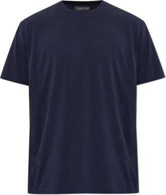 Tom Ford Homme, Tops, Bleu, Taille: L T-shirt en coton lyocell