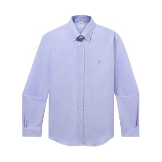 Brooks Brothers Homme, Chemises, Gris, Taille: XL Chemise Oxford Coupe Standard avec Col Boutonn&eacute;