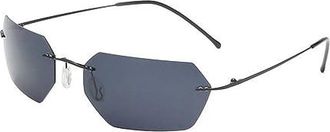 Generic Lunettes de soleil polarisées design 2025 pour homme, lunettes de soleil polygonales sans monture en titane pour homme, taille unique