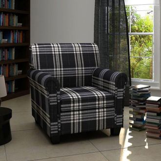 vidaXL Fauteuil avec coussin Noir Tissu Vidaxl