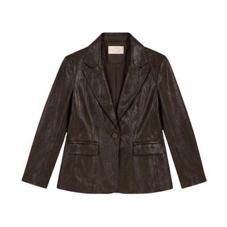 Yes-Zee Blazer Monopetto Enduit - Femme - Vestes - Brun - Taille: 38 FR