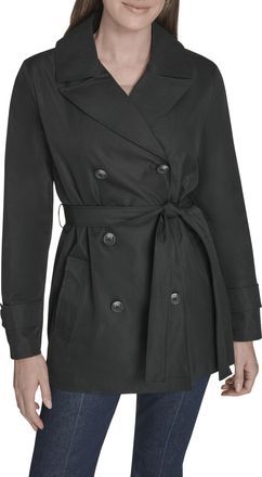 Tommy Hilfiger Damen Belted Double Breasted Everyday Trench Coat Steppjacke, Schwarz, L