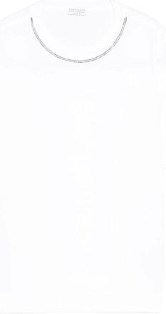 Brunello Cucinelli Femme, Tops, Blanc, Taille: 40 FR T-shirt en jersey