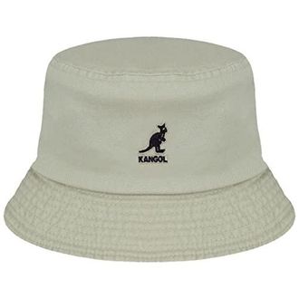 Kangol Chapeau Washed Bucket Hat Femme/Homme - de Plage DEte Peche Printemps-ete Ete - L (58-59 cm) Beige Clair