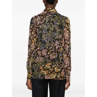 Dries Van Noten Floral Cotton Poplin Shirt - Black