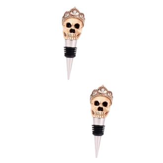 Amosfun 2 St&uuml;ck Halloween Legierung Weinflaschenverschluss Halloween Flaschenstopfen Oliven&ouml;l Ausgie&szlig;er Hut Weinstopfen Krone Weinstopfen Flaschenstopfen