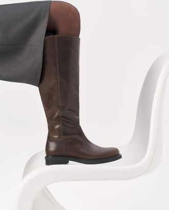 Vagabond Shoemakers Freya flache Leder-Reitstiefel bis zum Knie in Braun