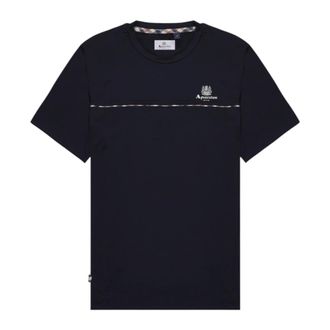 Aquascutum Homme, Tops, Bleu, Taille: L T-shirt &agrave; bordure extensible