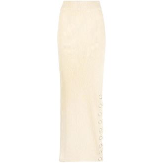 Jil Sander Eleganter Maxi-Rock aus Wolle und Leinen - - Skirts - Damen - Beige - 2XS