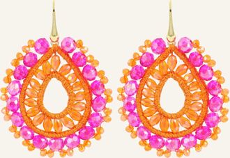 Lott. Gioielli Lott.Gioielli Ohrh&auml;nger Vos Ce Si Open Drop S Irr. Stones Orange/Fuchsia 01-Mg By Glambou gold