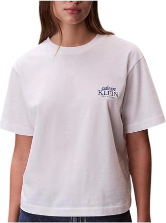 Calvin Klein Femme, Tops, Blanc, Taille: 40 FR T-Chemises