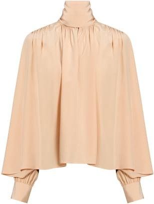 Chlo&eacute; Blouse lavalli&egrave;re asym&eacute;trique en soie