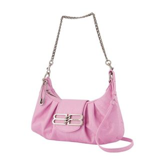 Balenciaga Womens Pamela Shoulder Bag Pink Lambskin