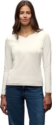 Street One Basic Shirt mit Rippstruktur Off White 46