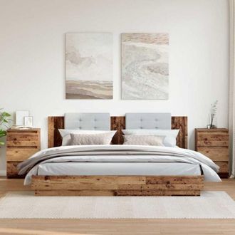 vidaXL Nachttische 2 Stk. Altholz-Optik 40x35x62,5 cm Holzwerkstoff - Vidaxl