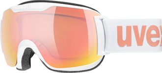 Uvex downhill 2000 S CV - Skibrille für Damen und Herren - Filterkategorie 2 - konstraststeigernd - white/rose-orange - one size
