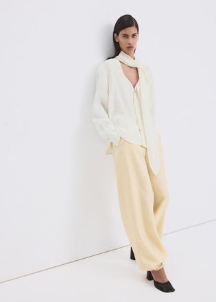 Mango Blouse foulard col &eacute;cru - Femme - S - MANGO